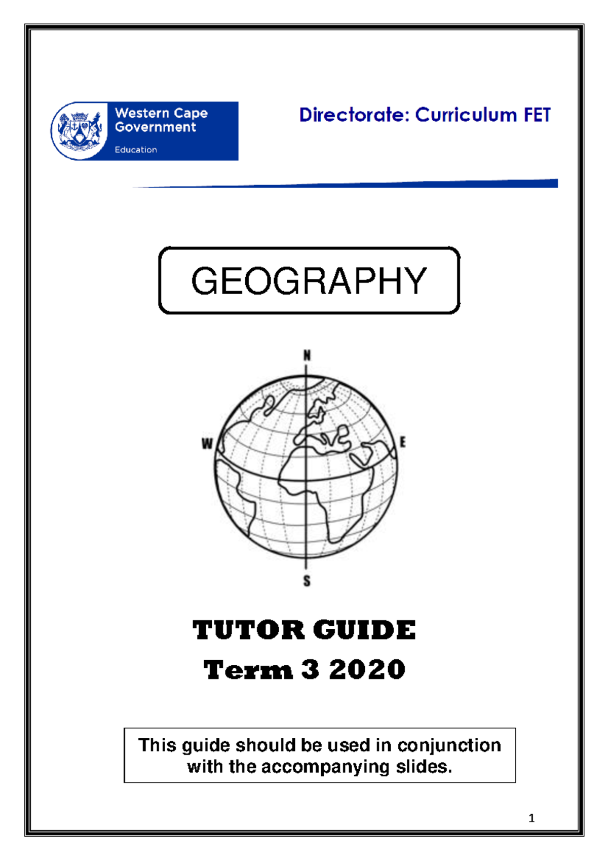 Geography Tutor Guide Gr 12 Term 3 2020: Effective Teaching Strategies ...