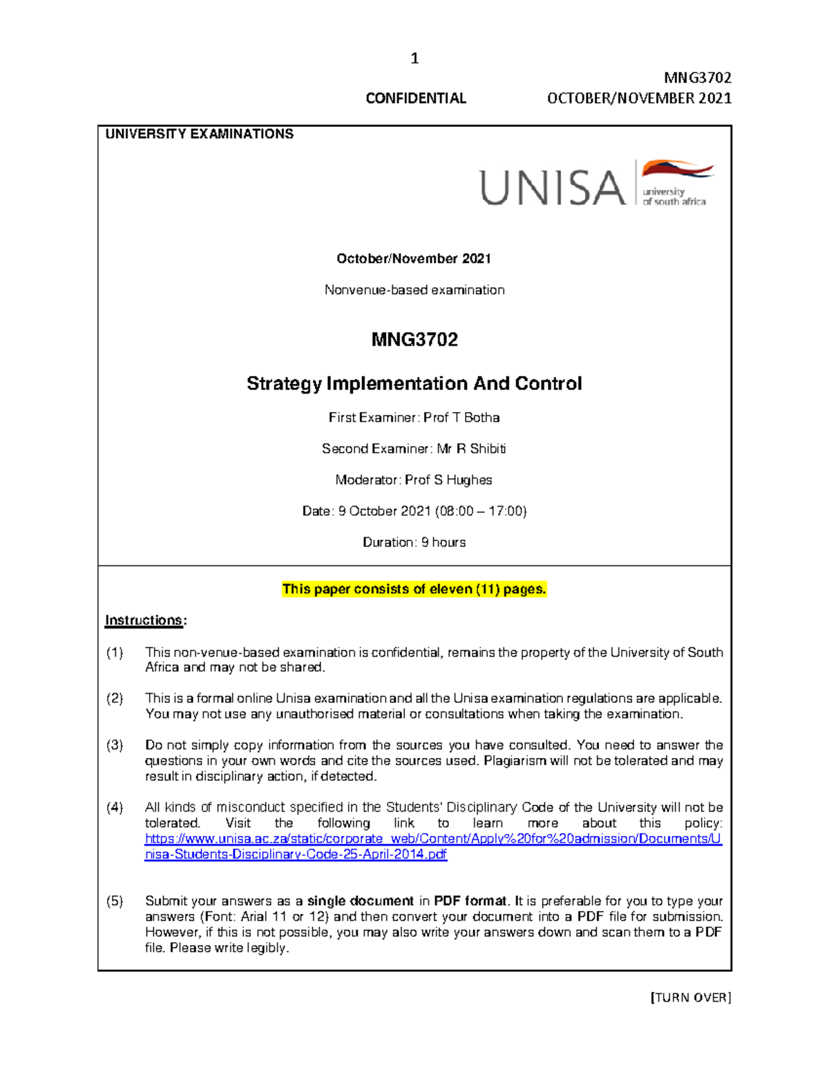 MNG3702 Oct Nov 2021 Final - MNG CONFIDENTIAL OCTOBER/NOVEMBER 2021 ...