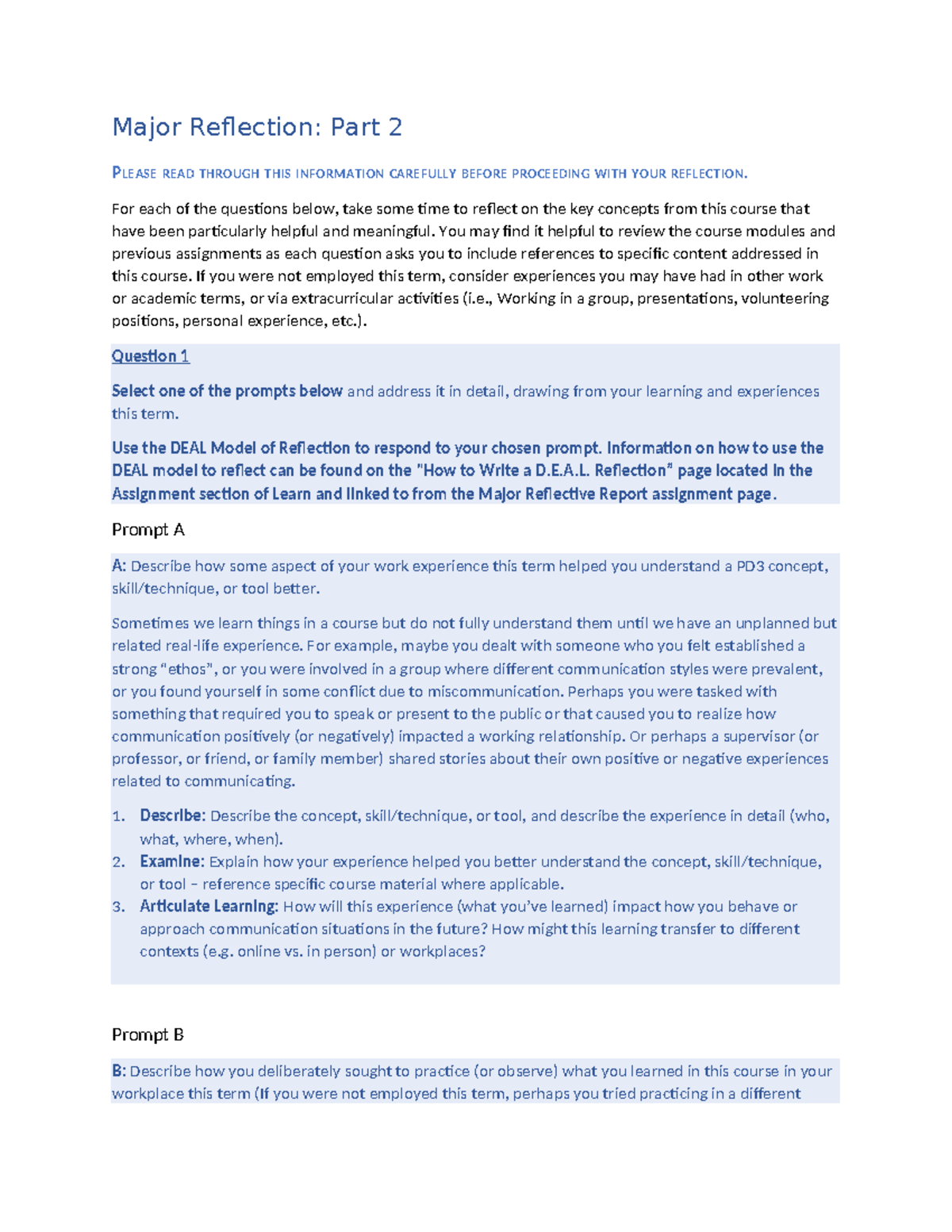 PD3 Major Reflective Report: Insights and Learning Reflections - Studocu