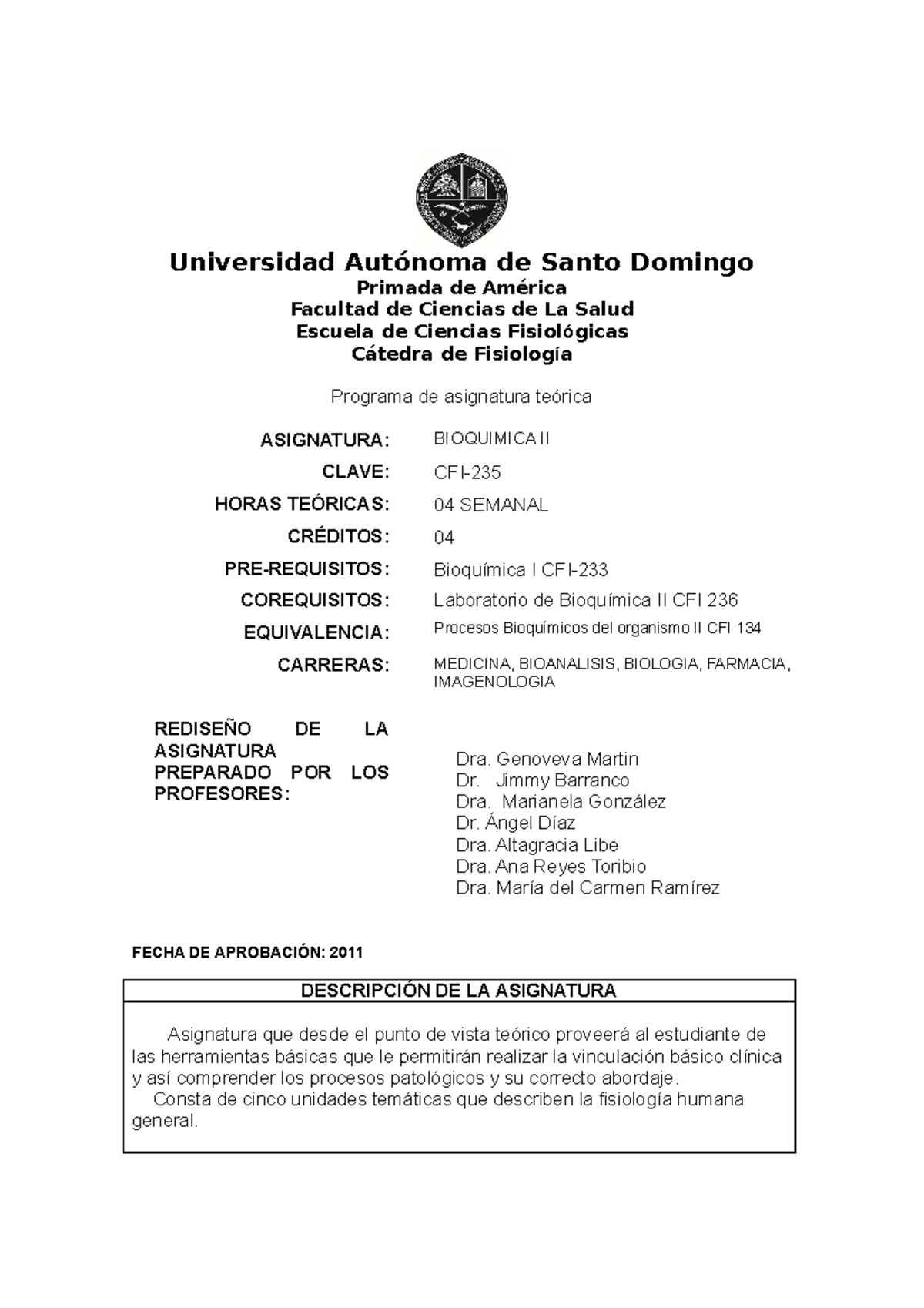 Bioquímica II CFI-235 - Tarea sobre Metabolismo y Procesos Bioquímicos ...