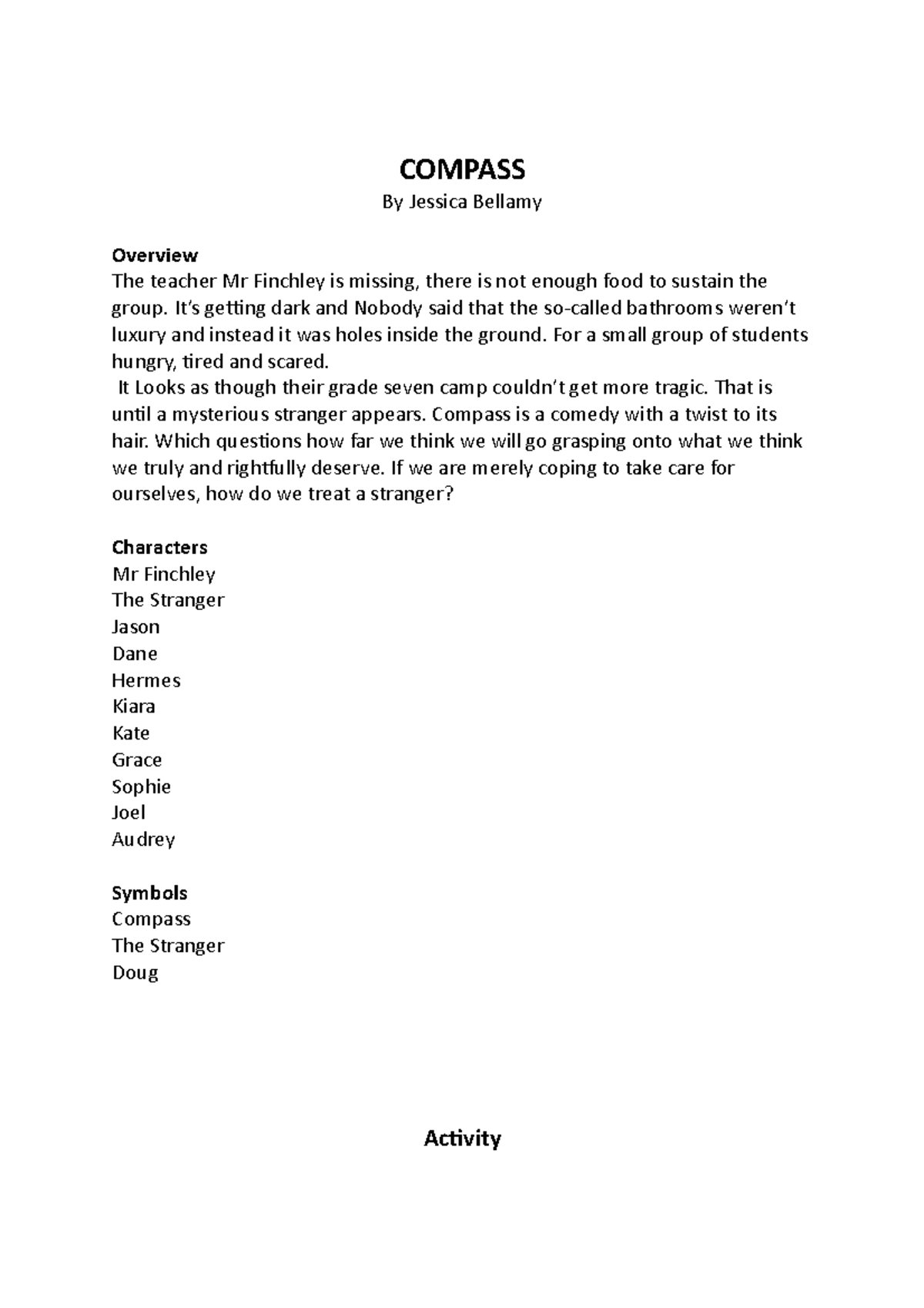 Compass HW - its abour maths - COMPASS By Jessica Bellamy Overview The ...