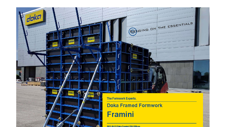 Doka Framed Formwork System Framini Overview and Details - Studocu