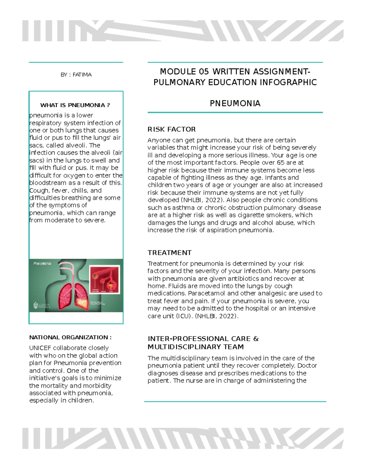 Module 05 Written Assignment- Pulmonary Education Infographic Pneumonia ...