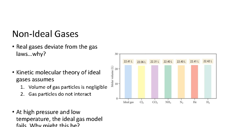 CHMA10: Lecture 12 - Real Gases and Kinetic Molecular Theory - Studocu