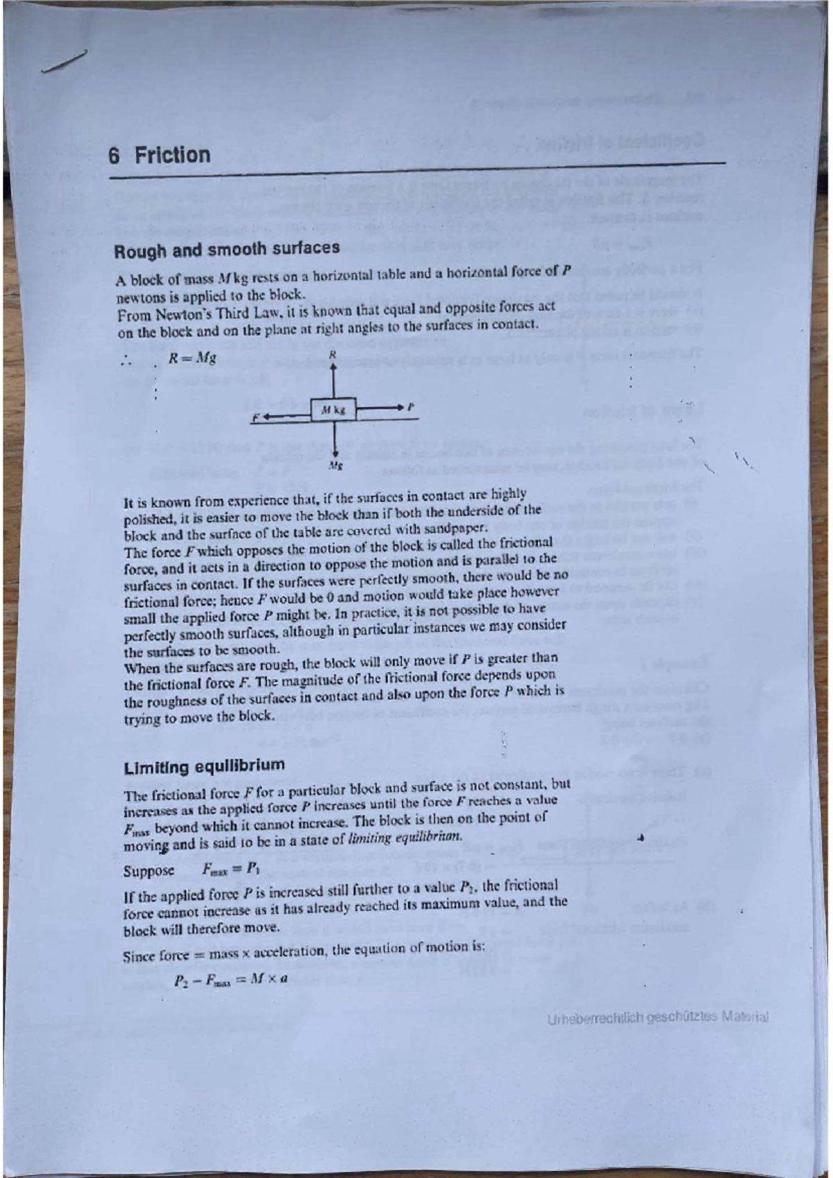 Understanding Friction: MES Mechanics Chapter 6 Notes - Studocu