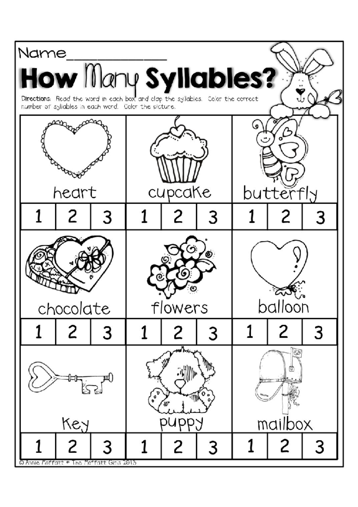 Worksheets - Name How many Syllables? Directions: Read the word in each ...