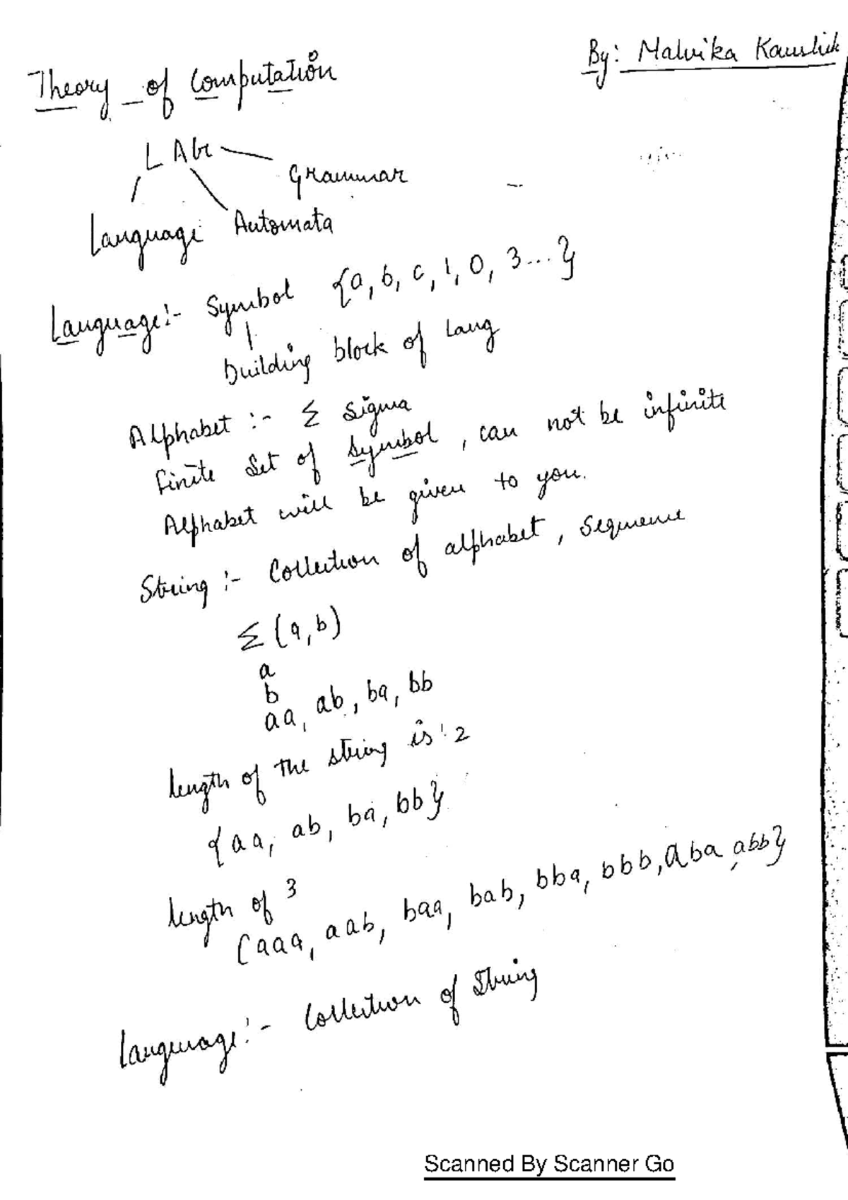 Theory of Computation: LAG Grammar & Automata Notes - Studocu