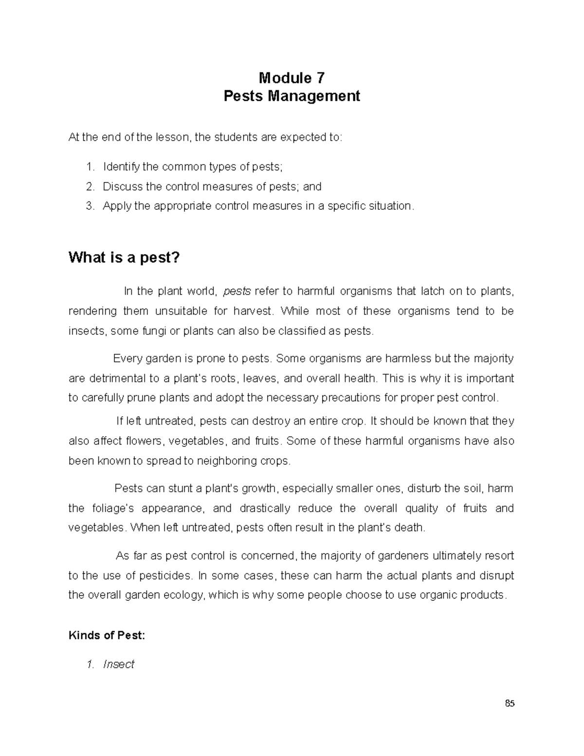 Module 7: Comprehensive Guide to Pest Management Techniques - Studocu