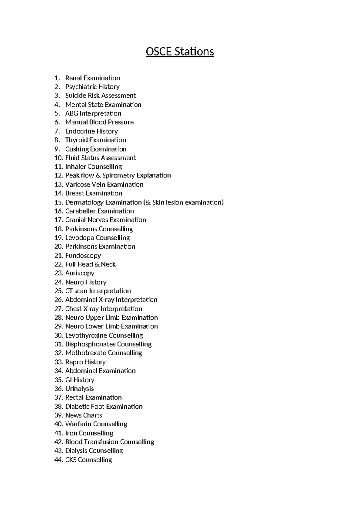 OSCE Stations: Comprehensive Guide to Clinical Assessments and ...