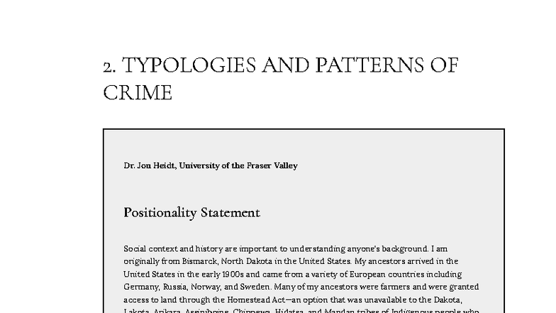 Introduction to Criminology: Patterns and Typologies of Crime - Studocu