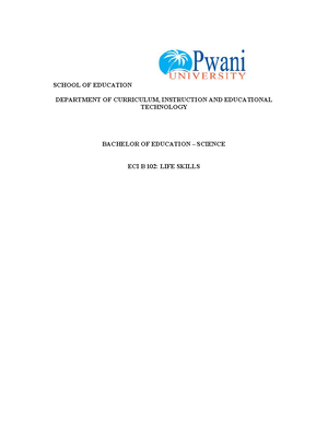 [Solved] 1Discuss the importance of Family values 2 Dicuss the importance - Life skills (ECI ...