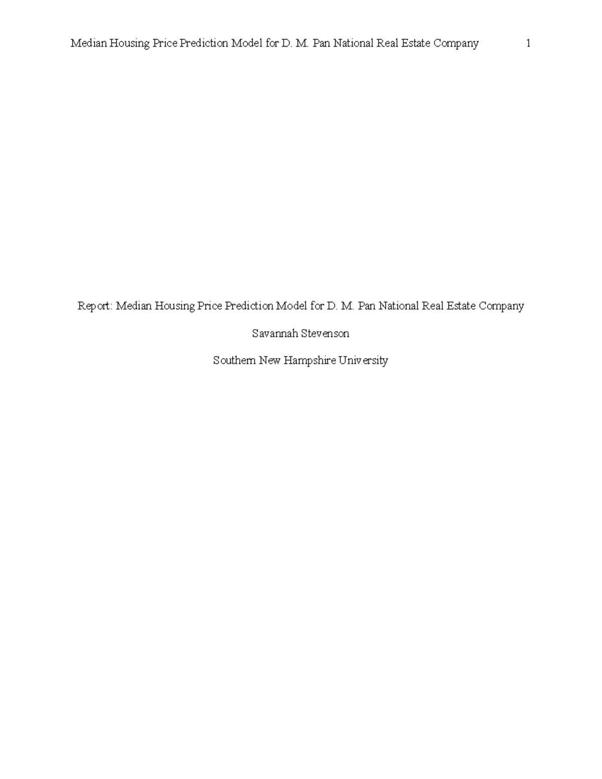 MAT 240 Project Two - Report: Regional vs. National Housing Price ...