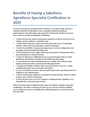 Salesforce Agentforce Specliast FAQ - FAQs on Salesforce Agentforce ...