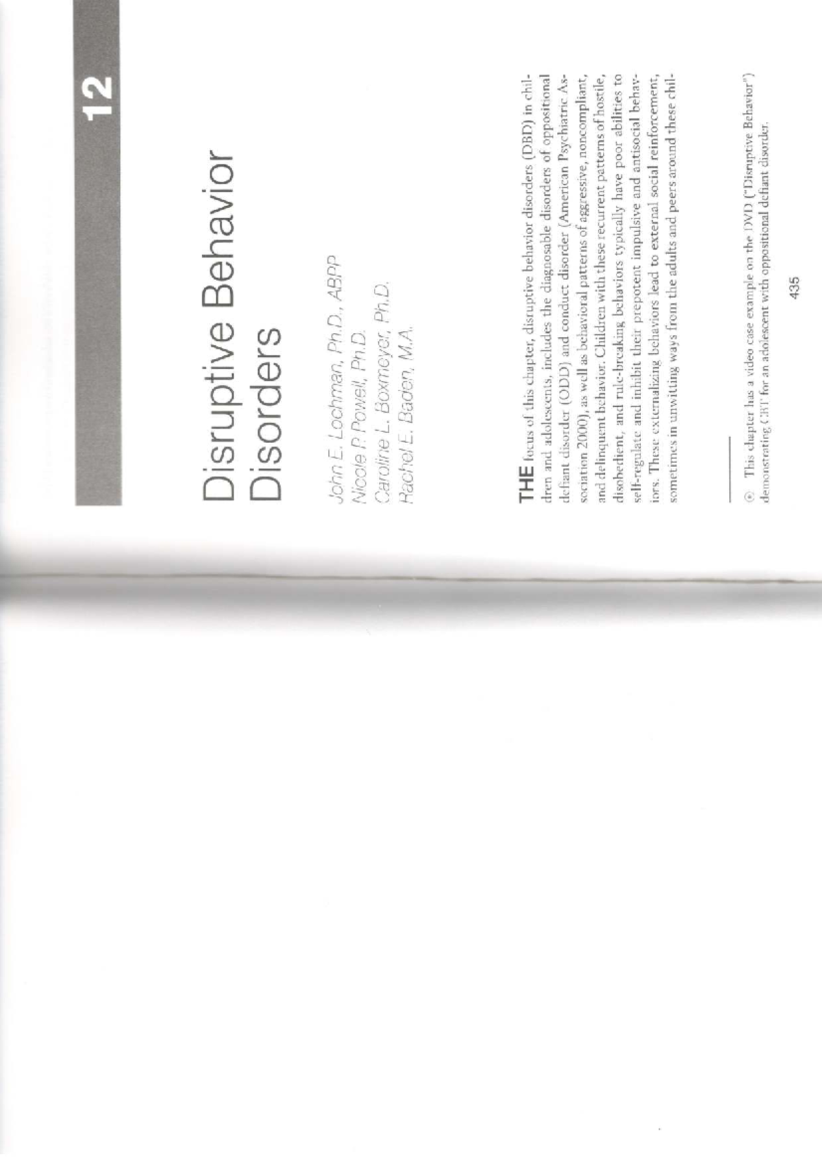 12 Disruptive Behavior Disorders: Insights and Interventions - Studocu
