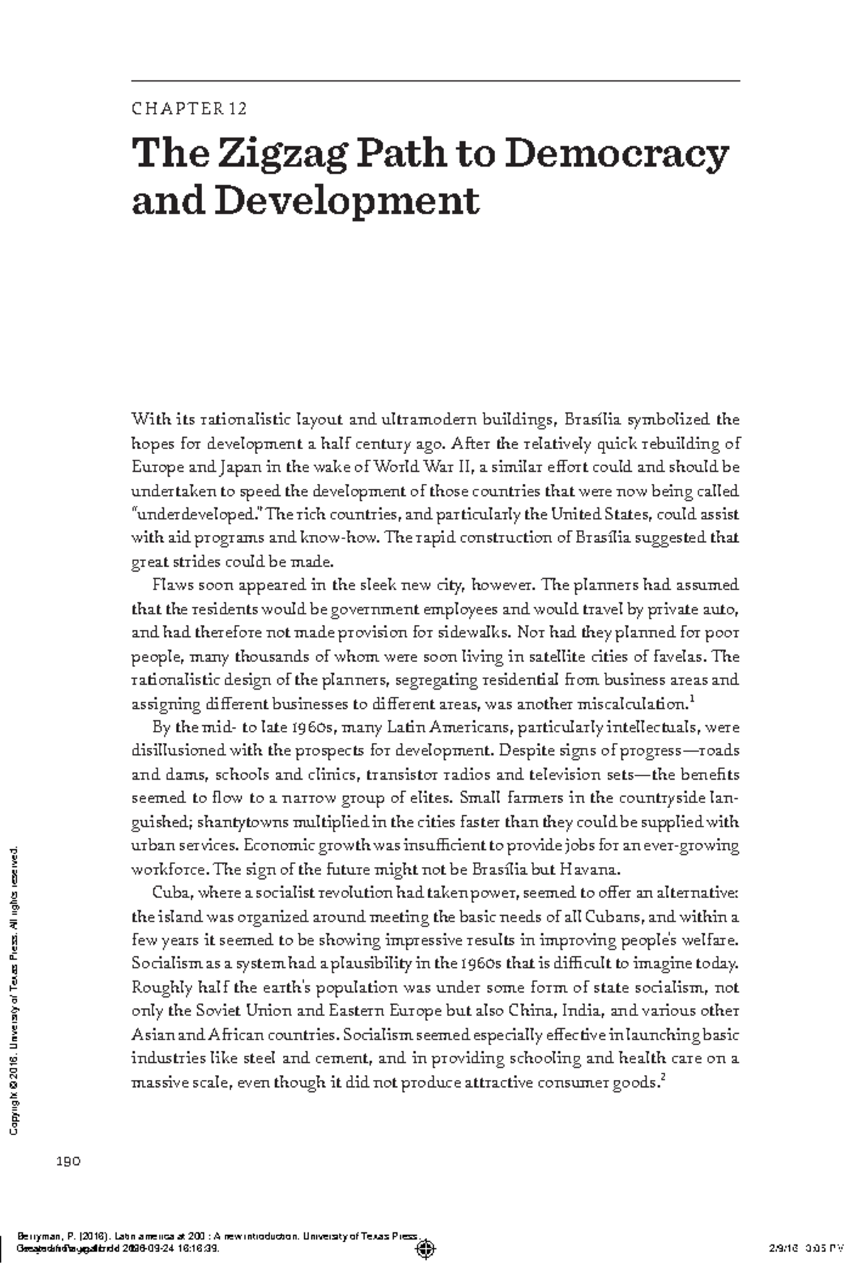 CHAPTER 12: The Zigzag Path to Democracy and Development (LATAM 200 ...