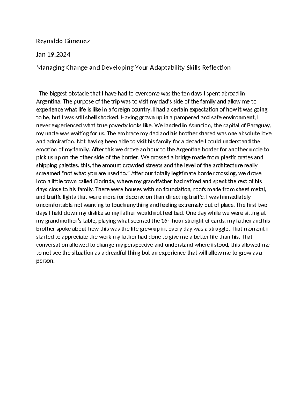 Adaptability Skills Reflection: Overcoming Challenges Abroad - Studocu