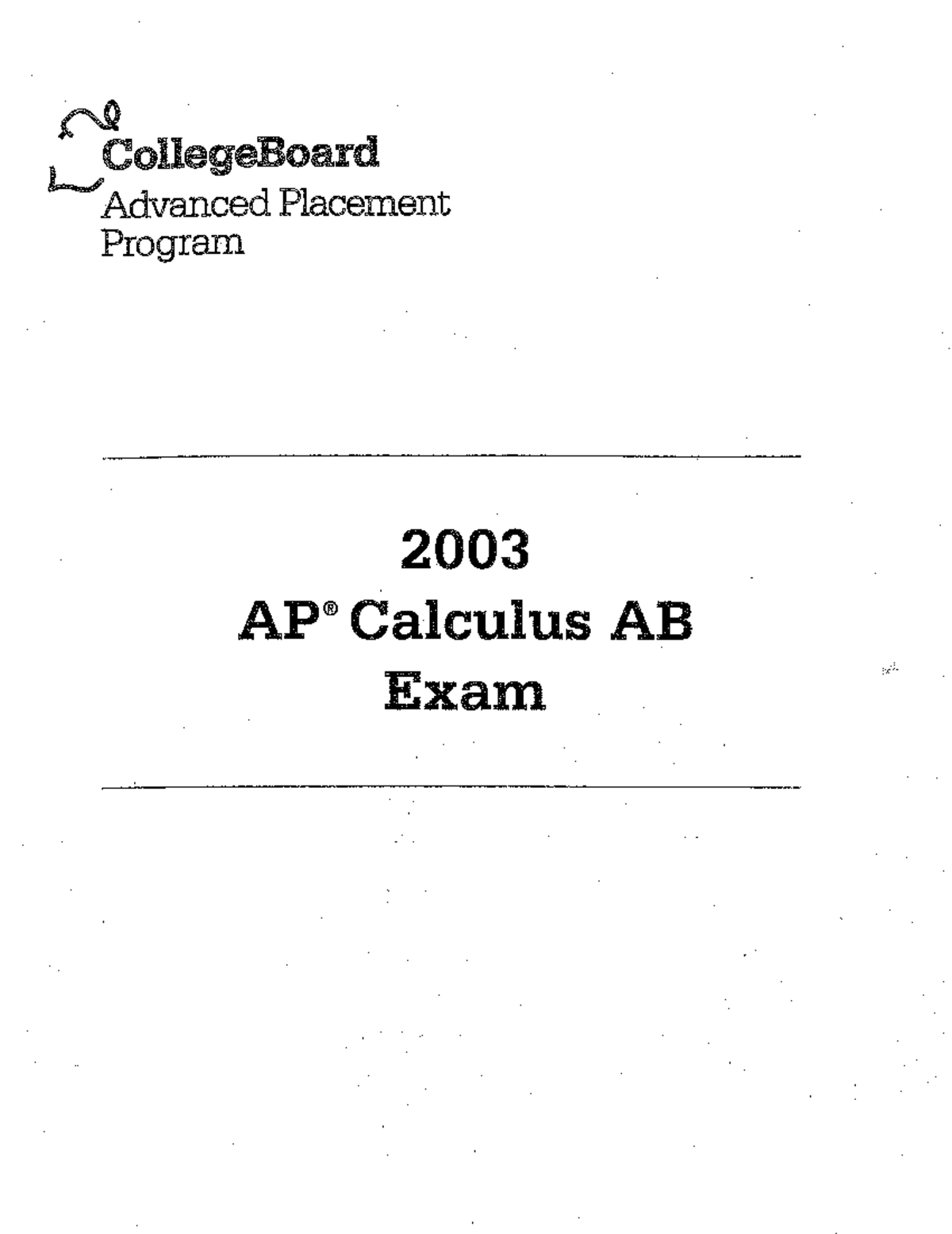 AP Calc AB 2003 - Exam Questions and Solutions - Studocu