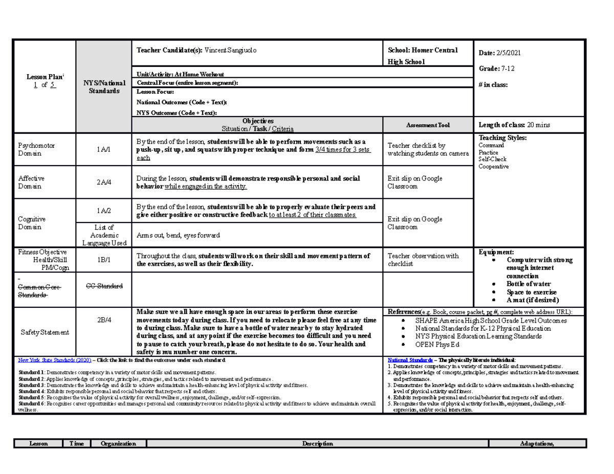 Student teaching week 1 lesson plan for instructional video - Lesson ...