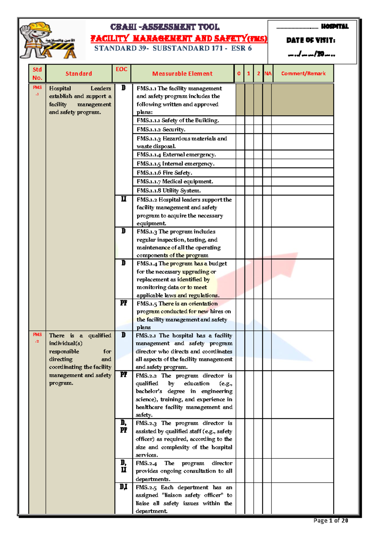 CBAHI FMS Standards for Facility Management and Safety Compliance - Studocu