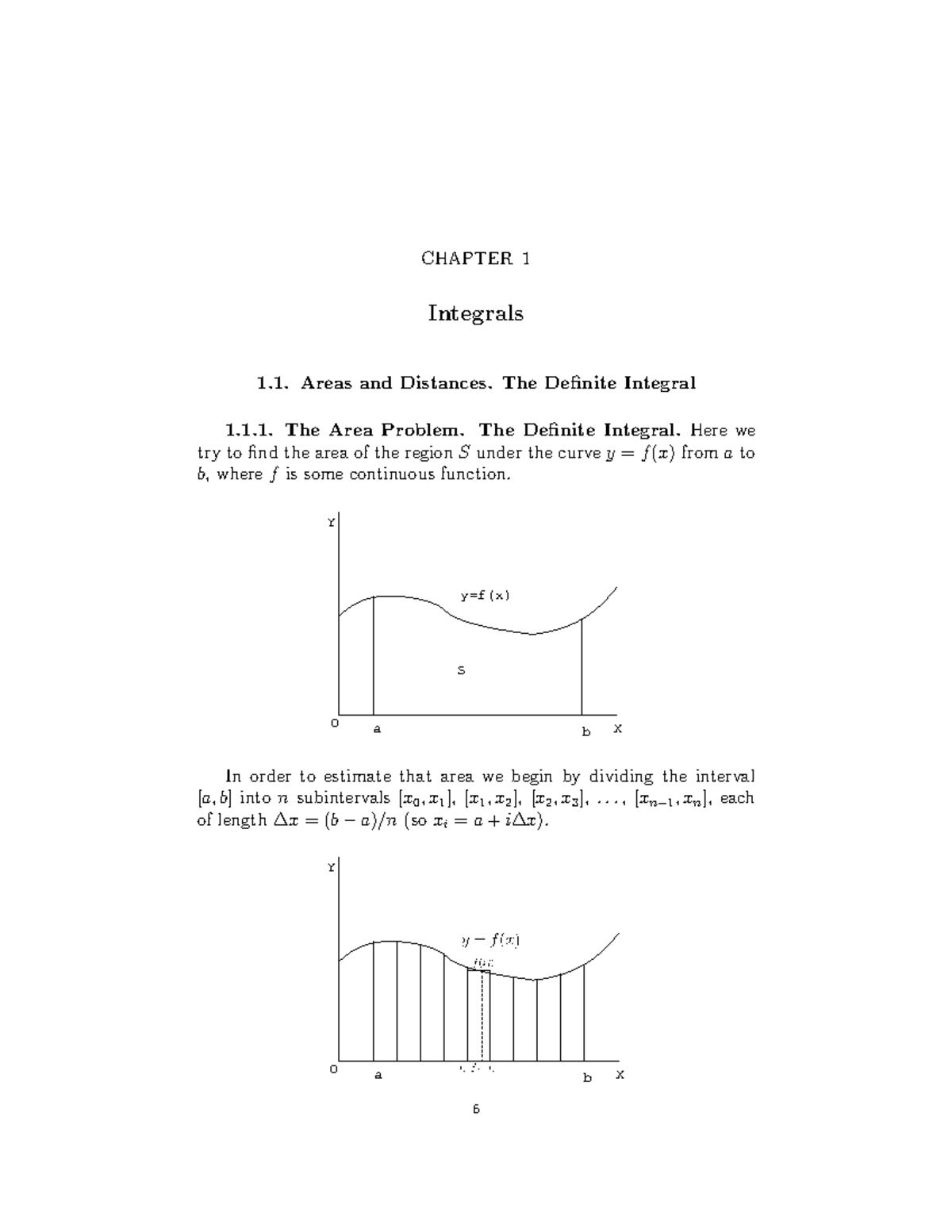 Calc 2 - calc 2 integration - CHAPTER 1 Integrals Areas and Distances ...