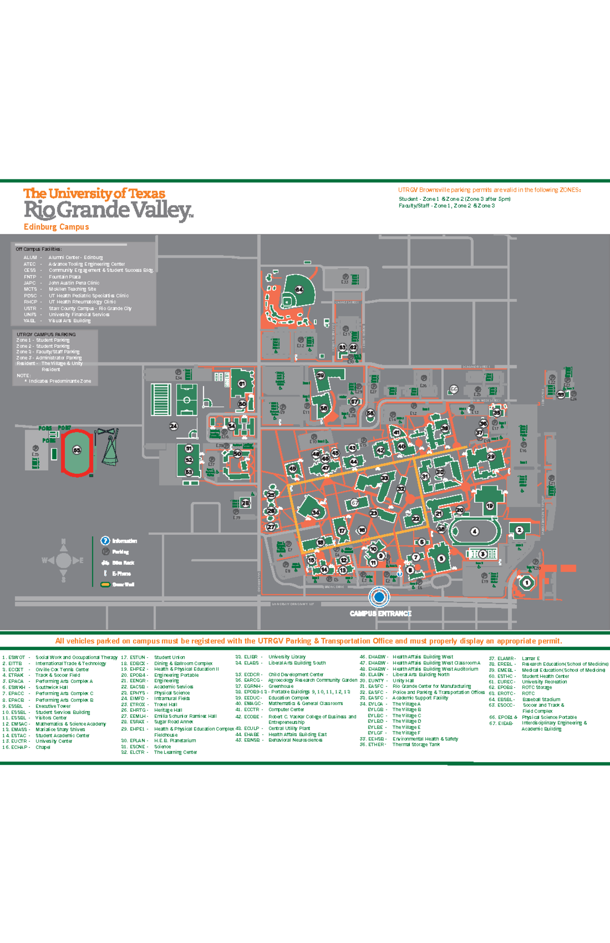 UTRGV Edinburg Campus Map and Parking Information Guide - Studocu