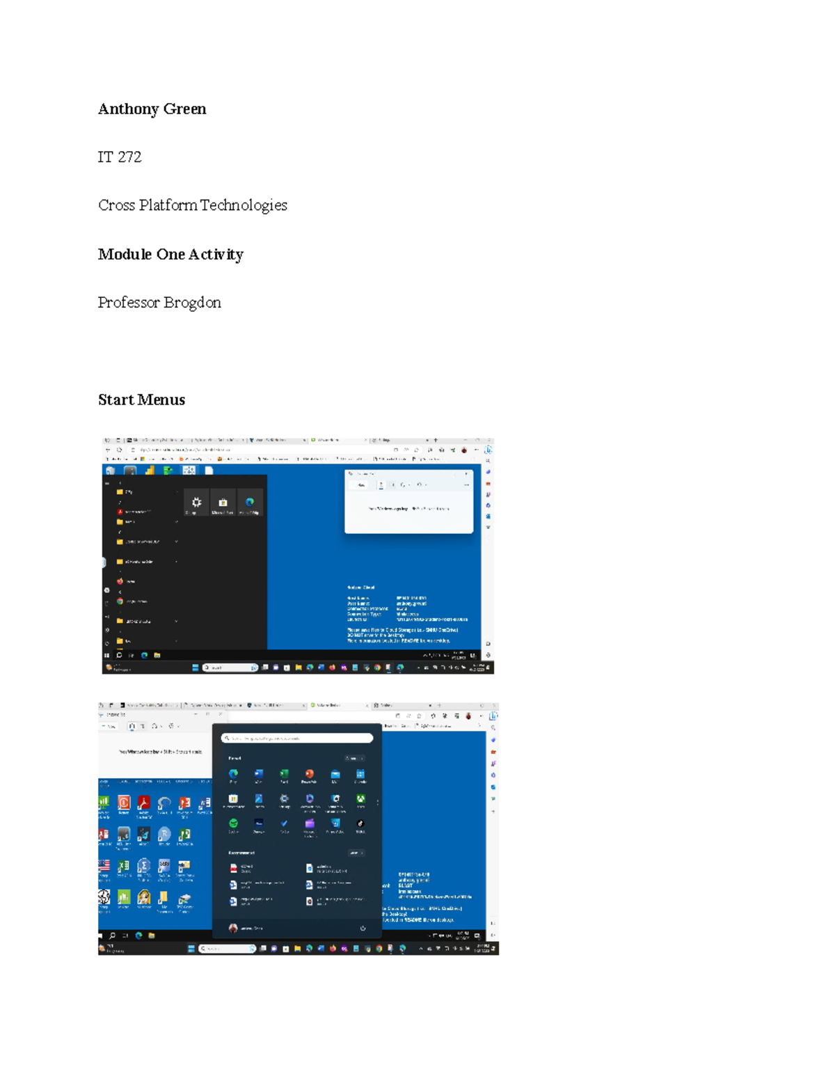 IT 272 Module One Activity Reflection on Virtual Desktops - Studocu