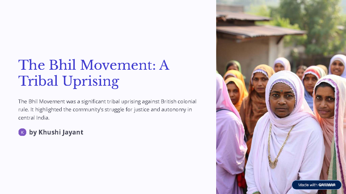The Bhil Movement: A Significant Tribal Uprising in India - Studocu