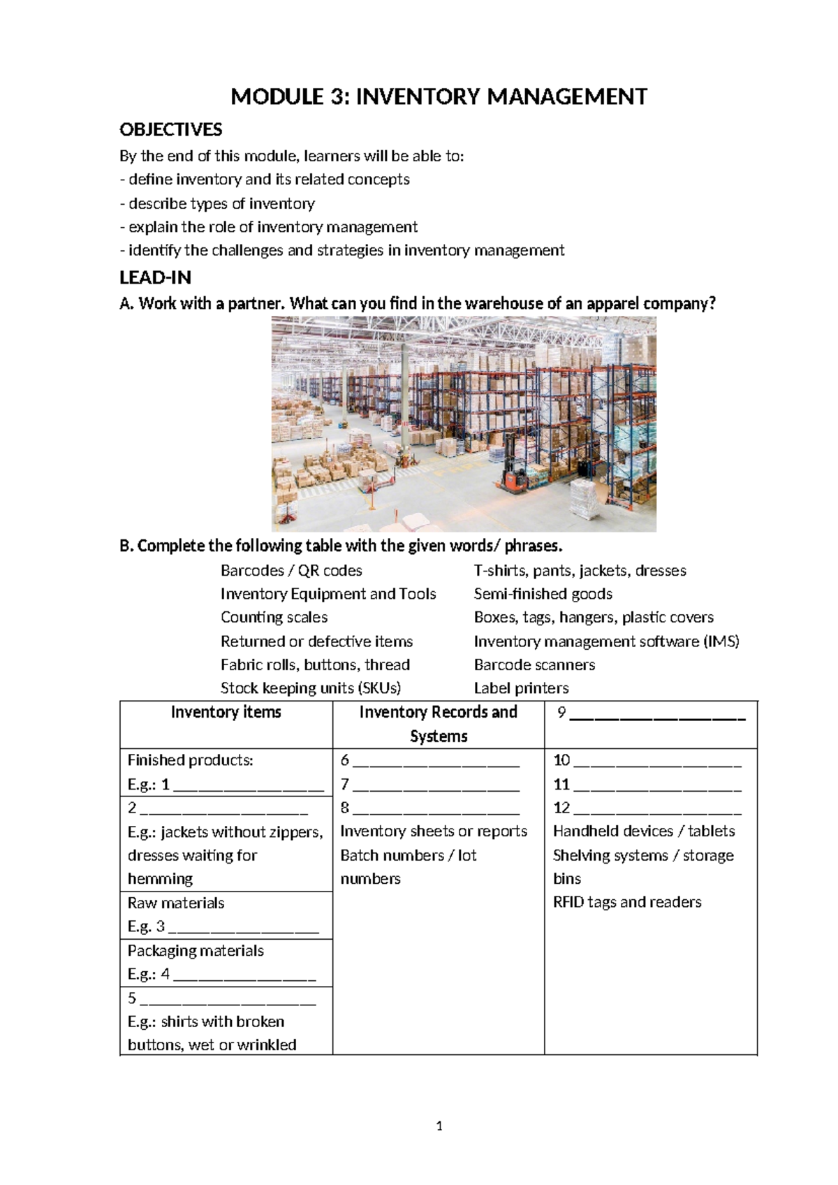 Module 3: Inventory Management - Key Concepts and Strategies - Studocu