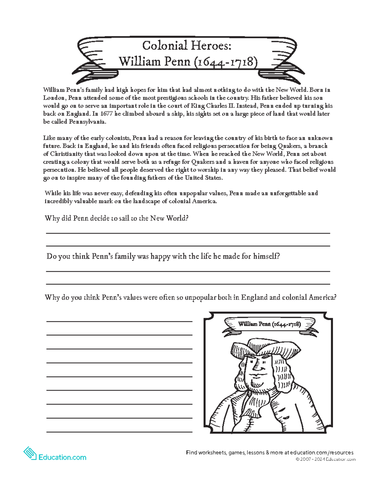 William Penn: His Life and Impact as a Colonial Explorer - Studocu