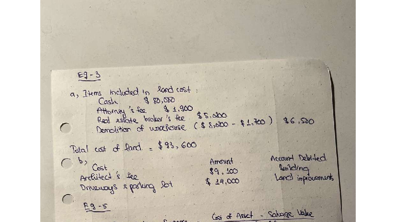 Chapter 9 - Land Cost and Depreciation Accounting Analysis - Studocu