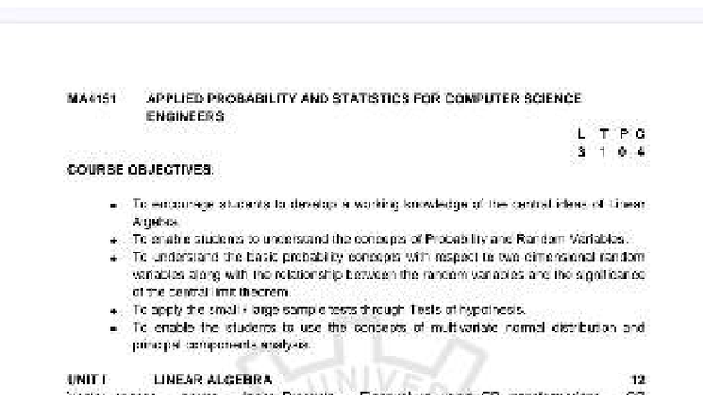 M.E syllabus - Study purpose - WA 1a1 AP PLIED PROBABILITY AHWD ...