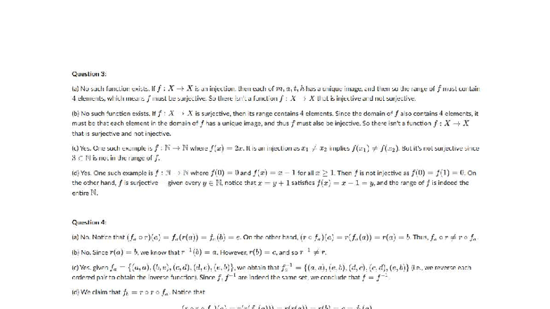 Assignment 1 Solutions: Injective and Surjective Functions Analysis ...