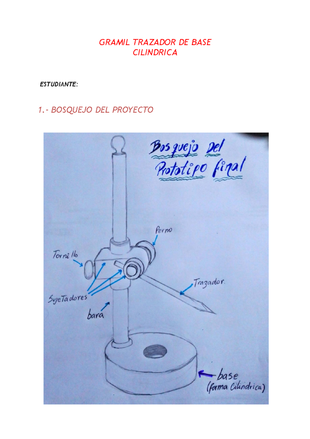 Proyecto DEL Gramil con Base Cilíndrica en Autocad - Diseño e Información - Studocu