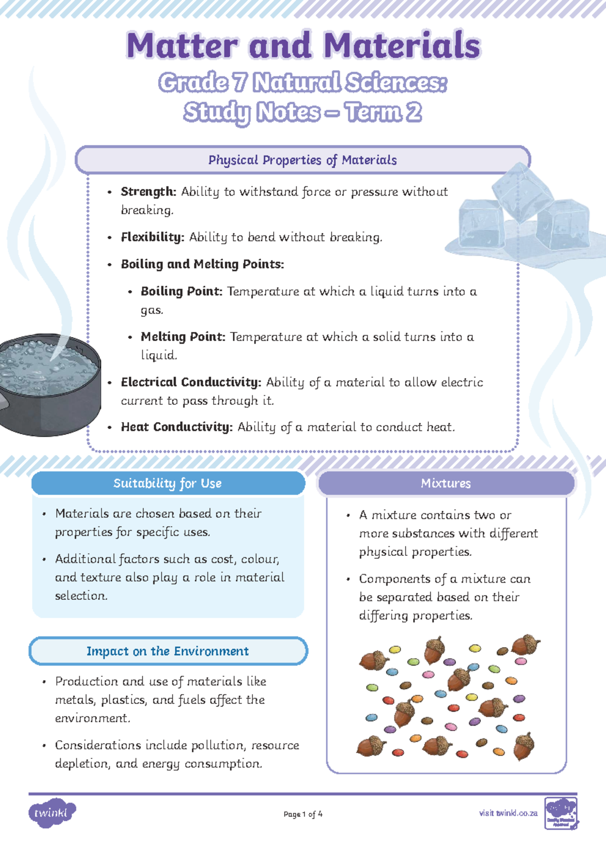 Grade 7 Natural Sciences: Matter and Materials Study Notes Term 2 - Studocu