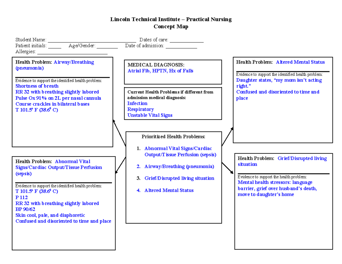 Concept Map PN Example Concept MAP - Lincoln Technical Institute ...