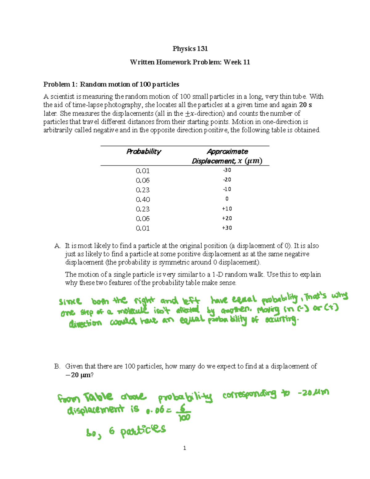 written Homework 11 - 1 Physics 131 Written Homework Problem: Week 11 ...