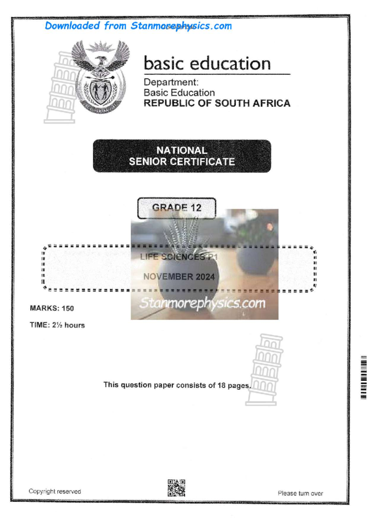 NSC Life Sciences Grade 12 Nov 2024 P1 Exam Paper Analysis - Studocu