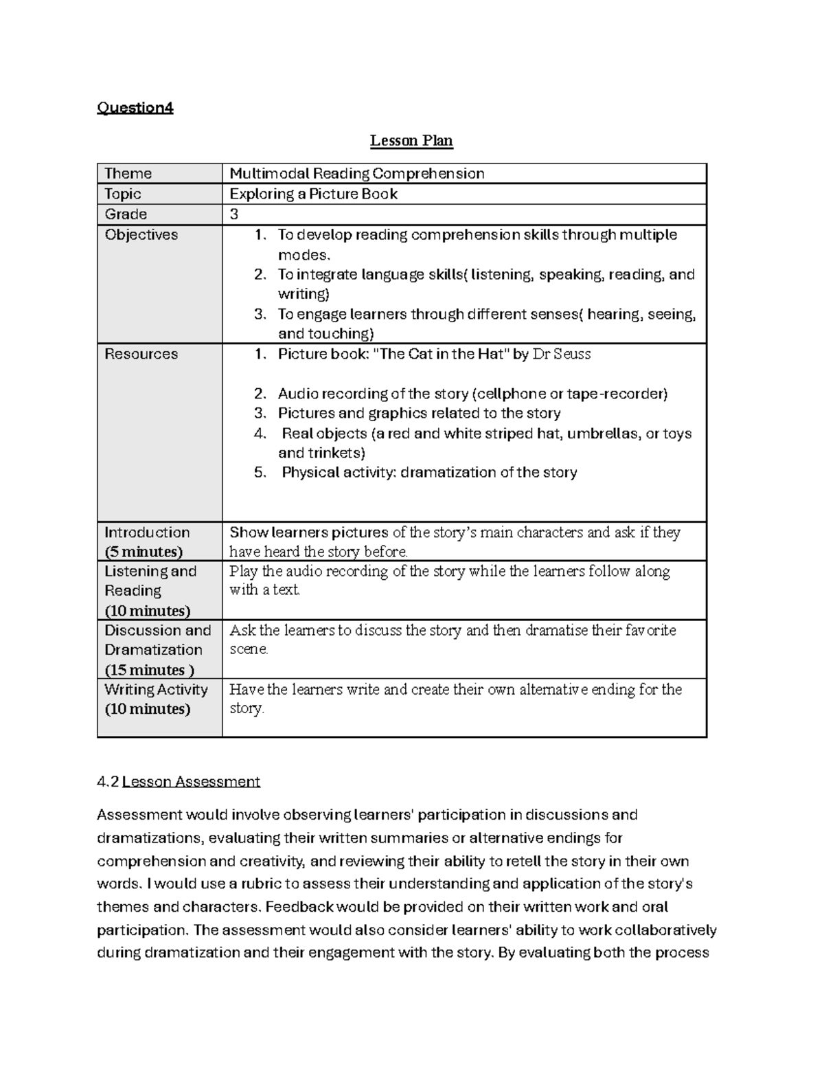 ENC1501 - Lesson Plan: Multimodal Reading Comprehension for Grade 3 ...