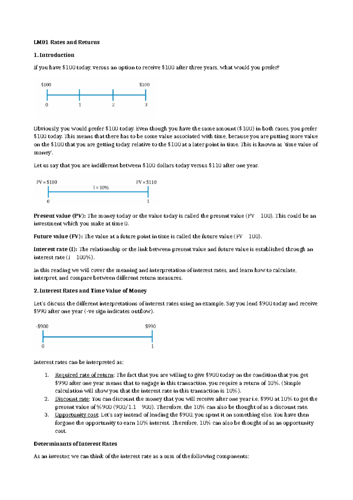 LM01 Rates and Return - Introduction If you have $100 today, versus an ...