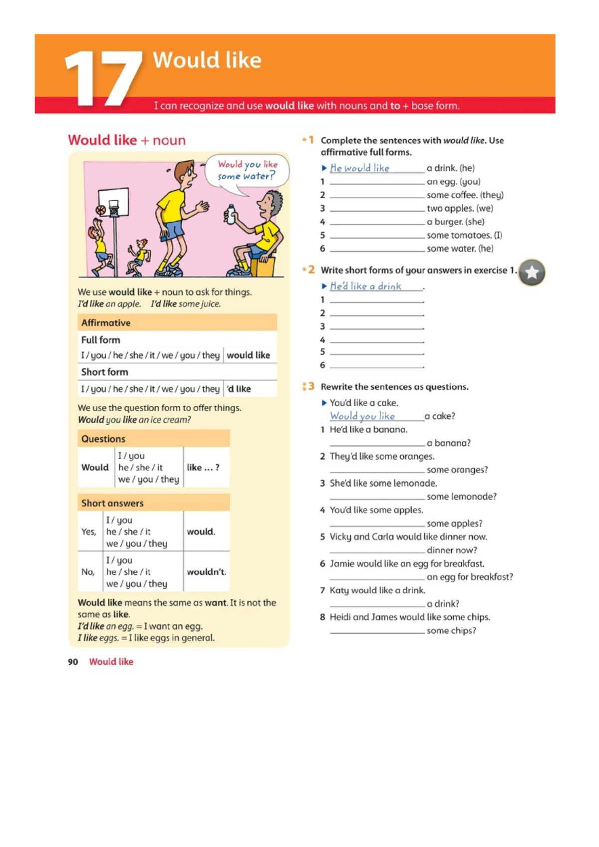 Grammar 1: Using "Would Like" with Nouns and Base Form - Studocu