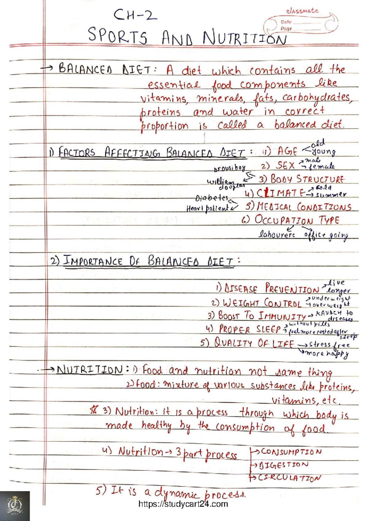 Chapter 2: Sports and Nutrition - Class 12 Physical Education Notes ...