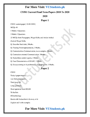 CS408 Final Term MCQs By Arslan vu students - Solved MCQ(S) From FinalTerm Papers BY Arslan Jan ...