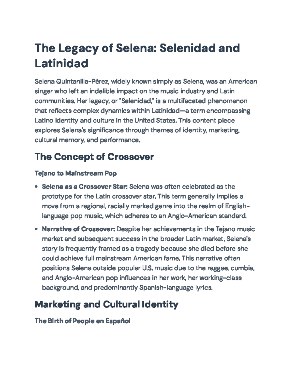 The Legacy of Selena: Exploring Selenidad and Latinidad Dynamics - The ...