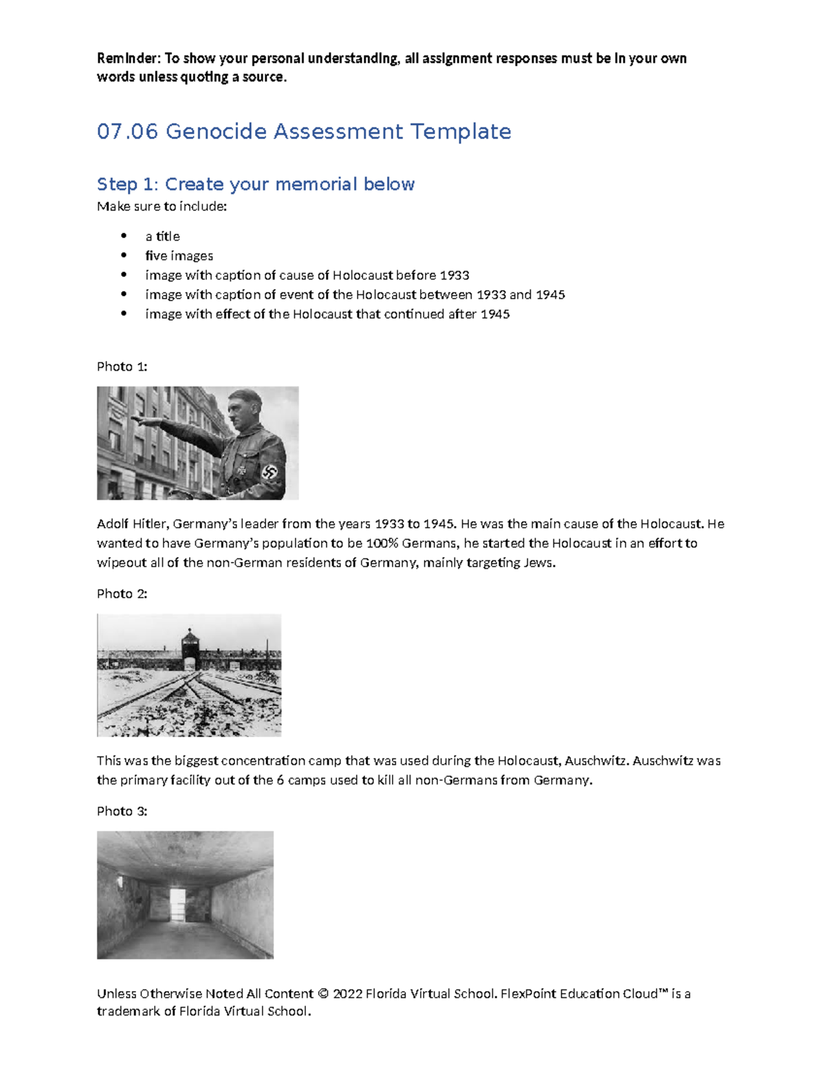 07.06 Genocide Assessment Template - FLVS - Studocu