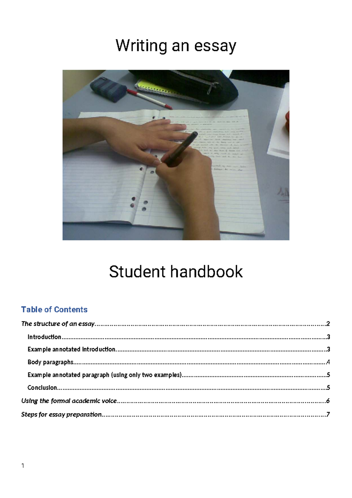 Writing an Essay Handbook (Updated) - Structure & Preparation Guide ...
