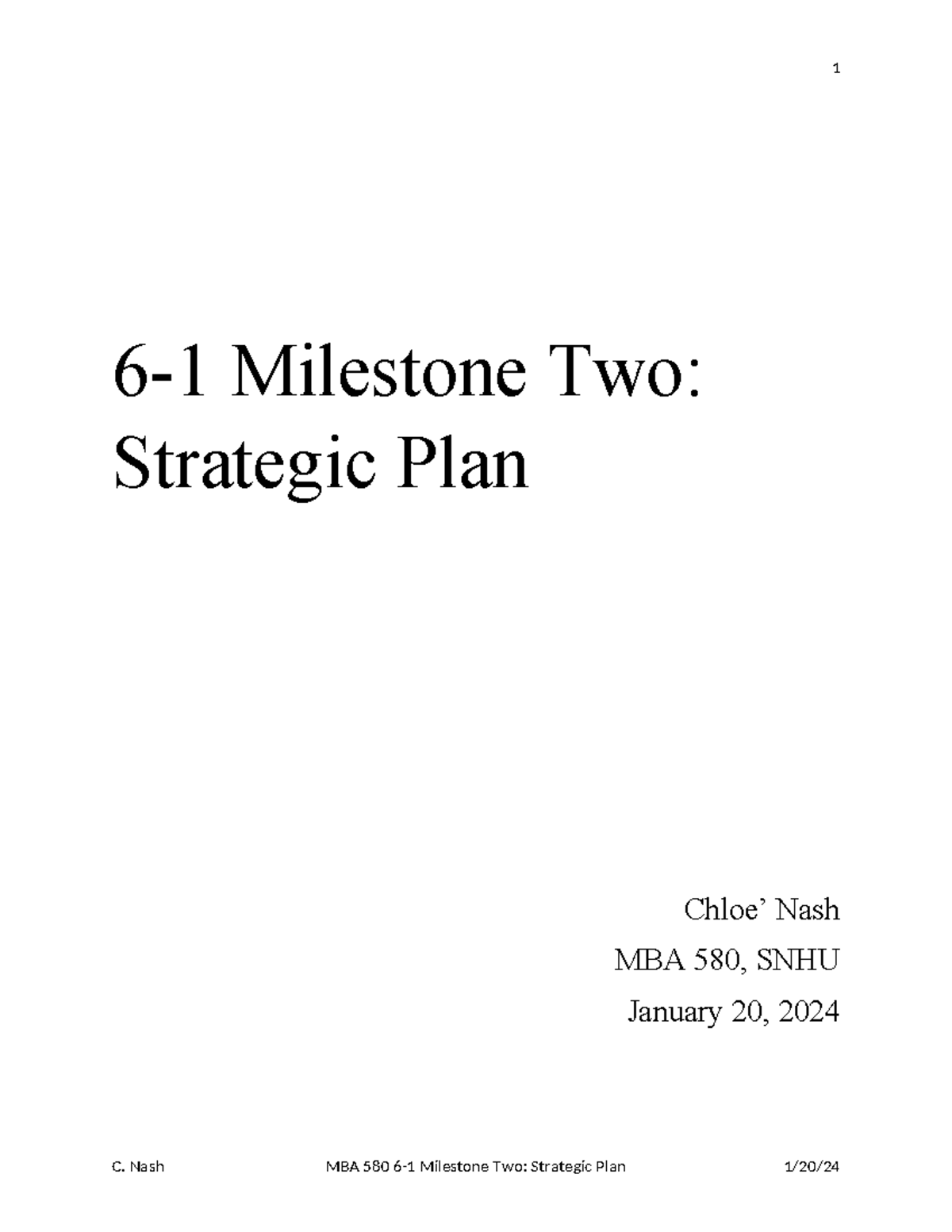 MBA 580 6-1 Strategic Plan for Incremental Innovation in Auto Industry ...