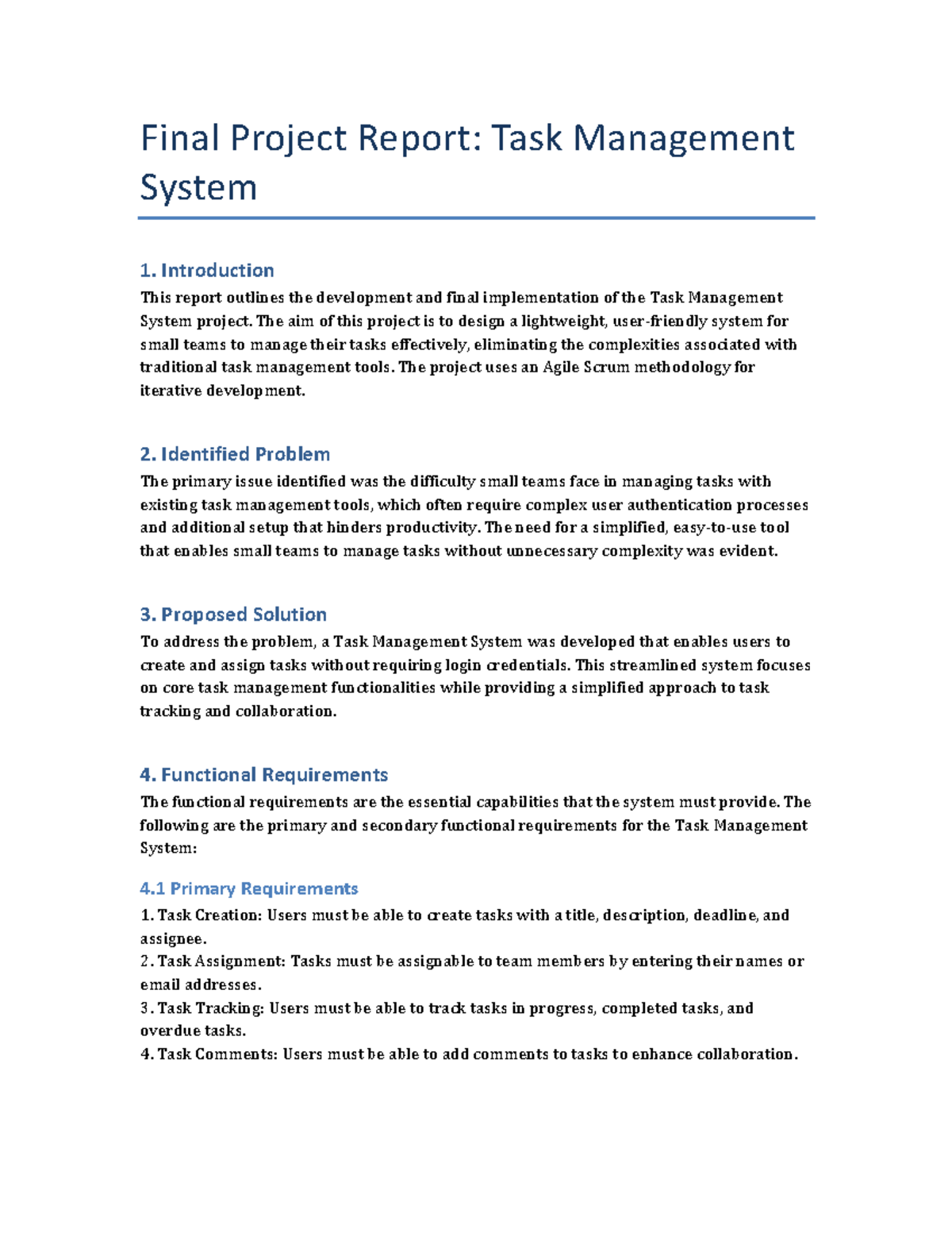Final Project Report: Task Management System V1 Overview and Insights ...