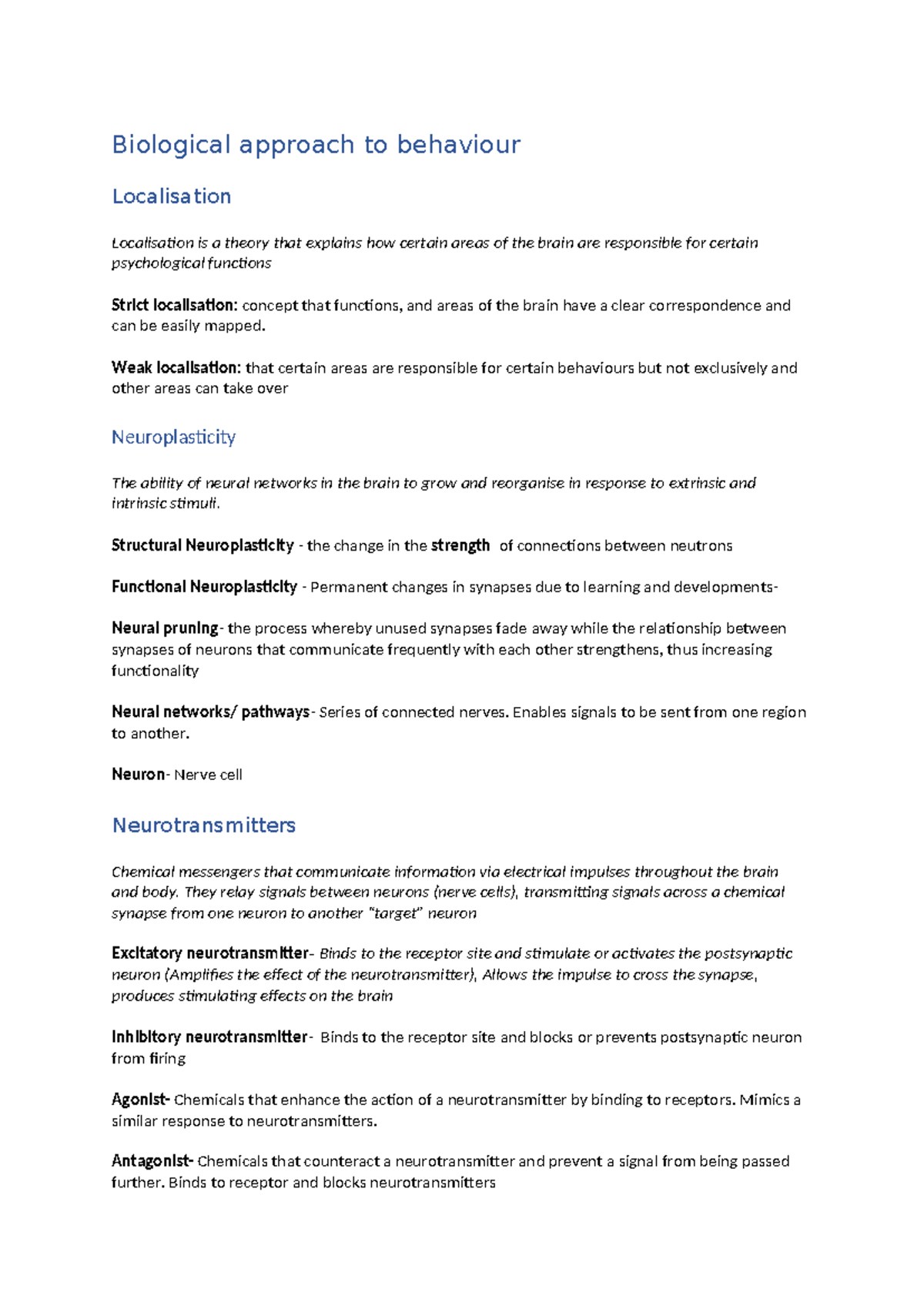 Biological approach to behaviour - Biological approach to behaviour ...