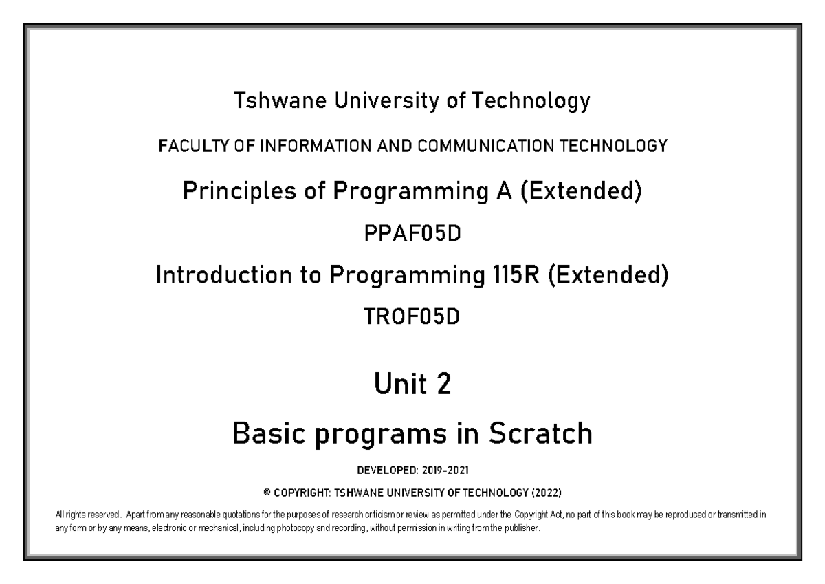 PPA TRO F05D Unit 2 (Scratch part 2) Final - Copy - Tshwane University ...
