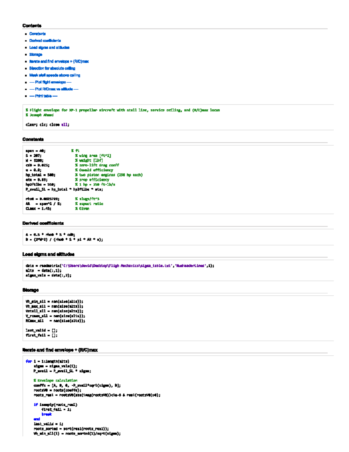 Flight HW 2: Propeller Aircraft Envelope Analysis and Calculations ...